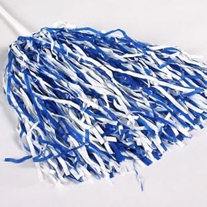 Amazon.com : Blue and White Pom Poms Fan Poms : Cheerleading Poms ...