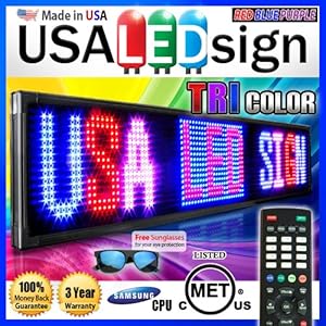 Amazon.com: LED Signs 102" X 19" Tri-color Bright Digital Programmable ...