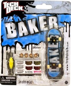 Tech Deck - 96mm Fingerboard - Baker Miniature Skateboard (Blue Logo ...