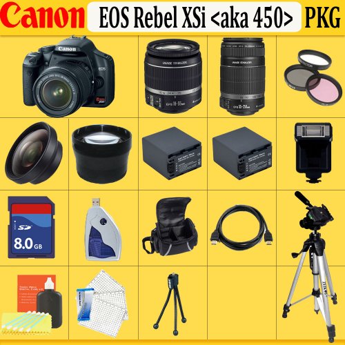 Canon EOS Rebel Xsi (A.k.a. 450d) SLR Digital Camera Kit (Black) Canon ...