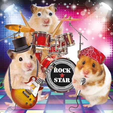 Funny Hamsters Birthday Card Hamster Jam Goggly Moving Eyes, Rock Sar ...