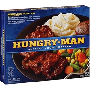 HUNGRY MAN FROZEN TV BONELESS BBQ PORK RIB DINNER 1LB PACK OF 3: Amazon ...