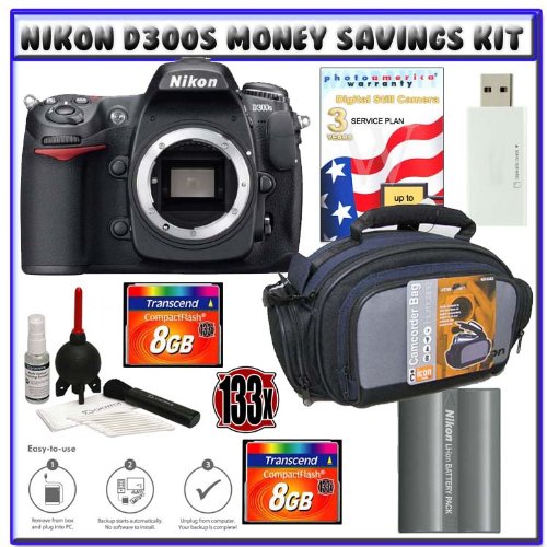 Nikon D300s Digital SLR Camera + Two (2) 8GB Card + EN-EL3e Battery + 3 ...