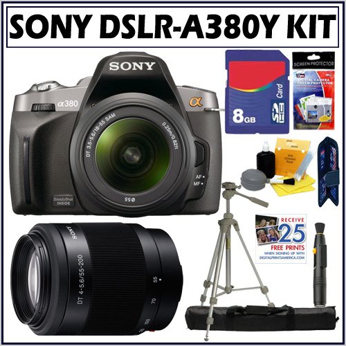 Sony Alpha DSLR-A380Y 14.2 MP Digital SLR Camera with 18-55mm & 55 ...