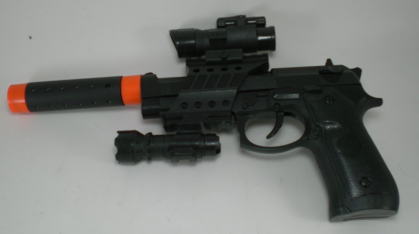 M9 Beretta 9 MM Pistol with Tactical Light, Scope and Real Working ...