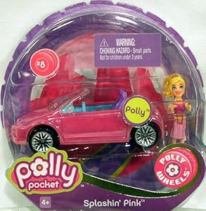 Amazon.com: Polly Pocket Polly Wheels Splashin Pink Car #8: Toys & Games