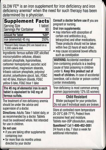 Amazon.com: Slow Fe Slow Release Iron Tablets 90-Count Box: Health ...