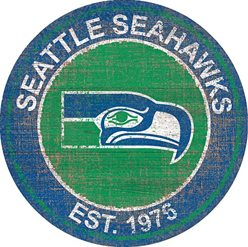 NFL Seattle Seahawks Team Logo 24 inch Round Distressed Vintage Sign ...