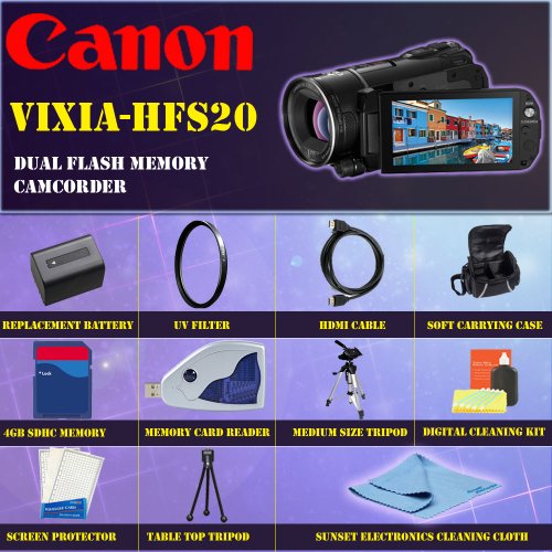 Canon VIXIA HF S20 Dual Flash Memory Camcorder + Brand New USA w/ Full ...