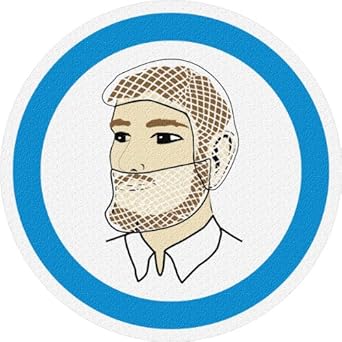 FloorSignage Concrete Graphics Safety Hair Net Required Sign, No Text ...