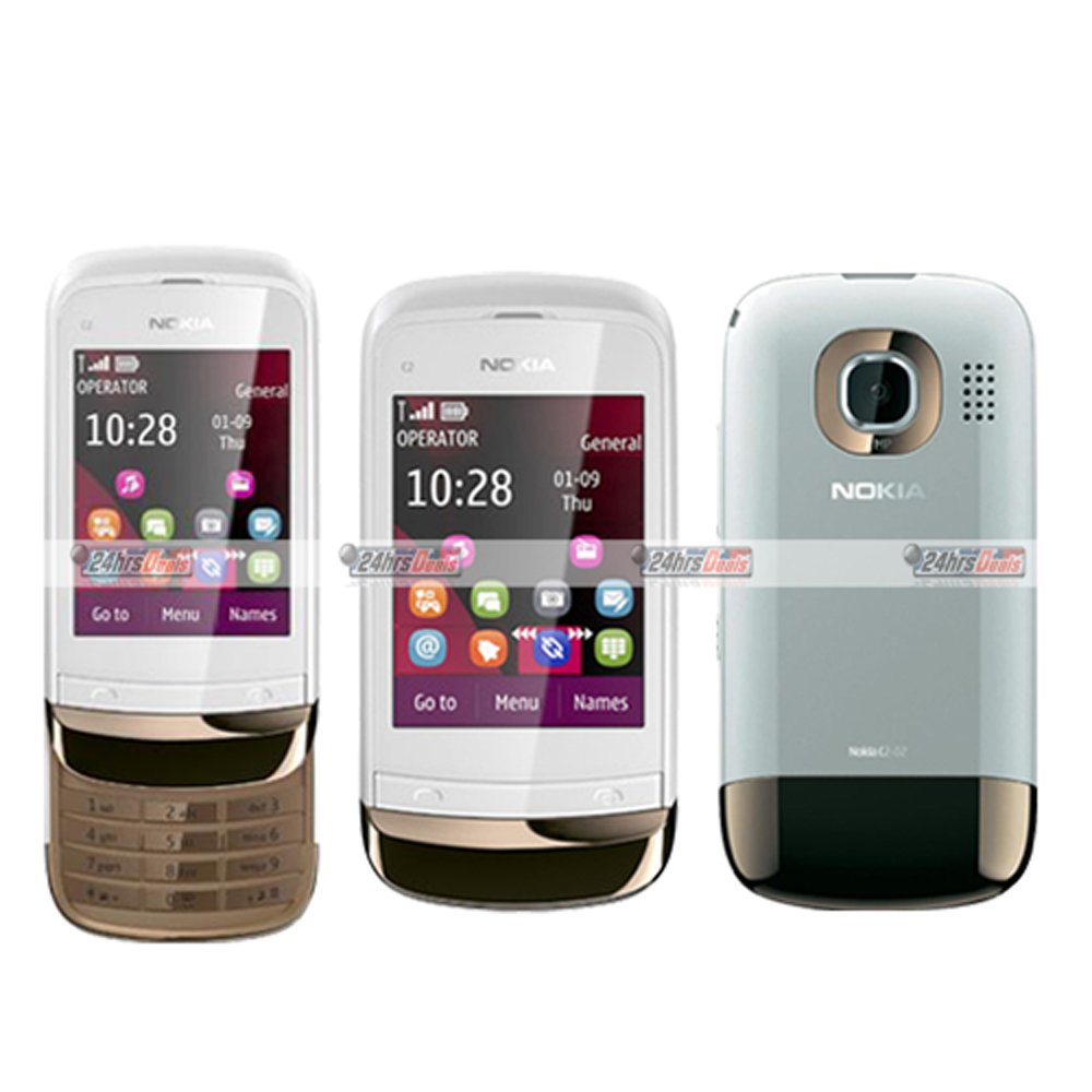 Купить Nokia C2-02 White Touchscreen Unlocked GSM DualBand Slider Cell ...