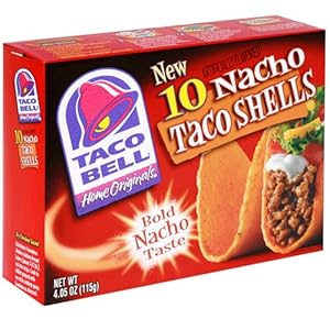 Amazon.com : Taco Bell Taco Shells, Nacho Flavored, 10-Count Boxes ...