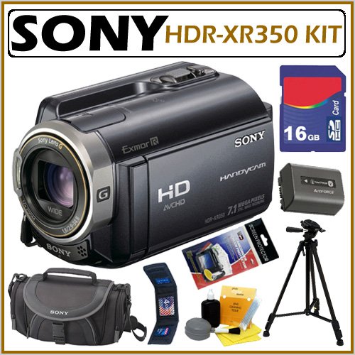 Sony HDR-XR350/V 160GB High Definition HDD Handycam Camcorder with 12x Optical Zoom Wide Angle G ...