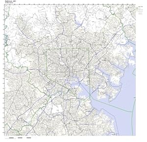 Amazon.com - Baltimore, MD ZIP Code Map Laminated - Prints