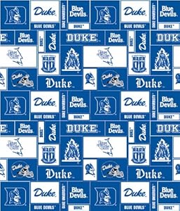 Amazon.com: College University of Duke Blue Devils Fleece Fabric Print ...