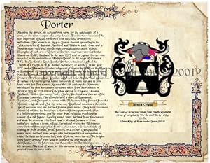 Amazon.com: Porter Coat of Arms/ Family Crest on Fine Paper and Family ...