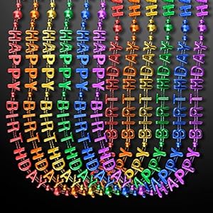 Amazon.com: Happy Birthday Party Bead Necklaces (Set of 12): Toys & Games