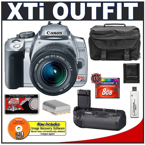 Canon Digital Rebel XTi 10.1MP Digital SLR Camera (Silver) + Canon EF-S ...