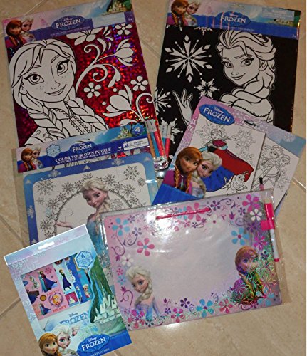 Disneys Frozen 6. Pc. Elsa & Anna Craft Activity Playset! Featuring All ...