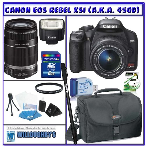 Canon EOS Rebel XSi (a.k.a. 450D) SLR Digital Camera Kit (Black) with ...