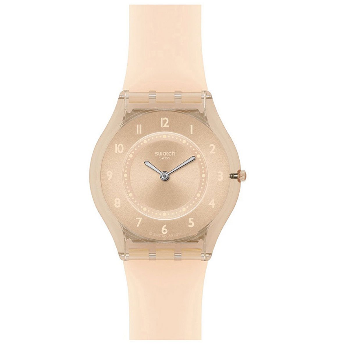 Swatch Womens Originals SFF119 Beige Rubber Quartz Watch with Beige ...
