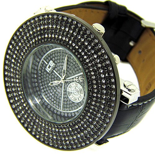 Cheap Ice New Men Silver plated Iced out hip hop bling watch Black ...
