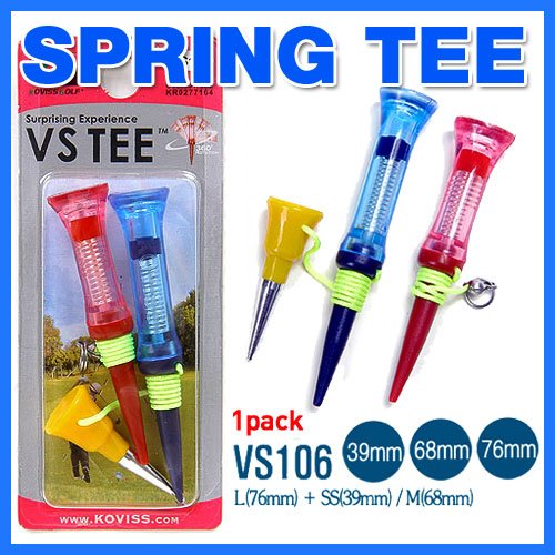Flexible Original spring VS GOLF Ball TEES 76mm 3pc set VS106 Sporting ...