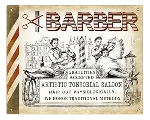 Amazon.com - Barber Shop sign Antique Style wall vintage decor Hair ...