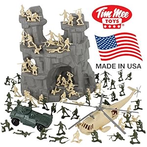 Amazon.com: TimMee BATTLE MOUNTAIN Plastic Army Men Playset: Tan ...
