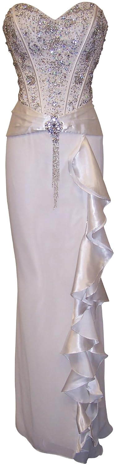 PacificPlex Dresses Beaded Strapless Satin Full $169.99 - trendMe.net
