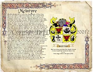 Amazon.com: Mcintyre Coat of Arms/ Family Crest on Fine Paper and ...