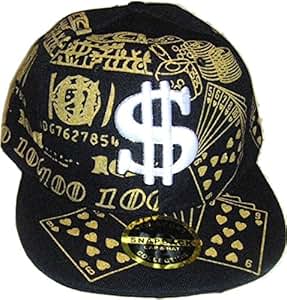 Amazon.com: Dollar Sign $ Flat Bill Adjustable OSFA Snapback Baseball ...