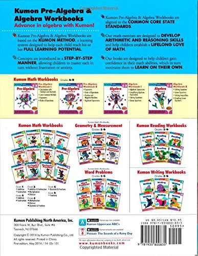 Kumon Pre-Algebra Workbook I (Kumon Math Workbooks) Media Books Non ...