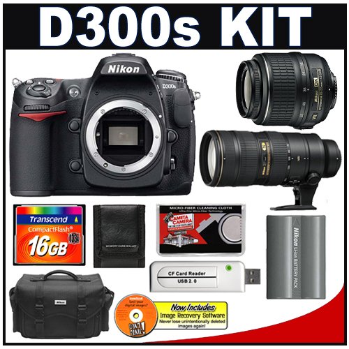 Nikon D300s Digital SLR Camera + 18-55mm AF-S VR Lens + 70-200mm f/2.8G II VR + 16GB Card ...