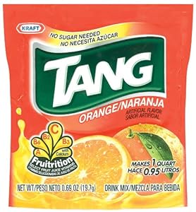 TANG ORANGE 1 x 19.7g SACHET MAKES 1 QUART DRINK MIX NO SUGAR NEEDED ...