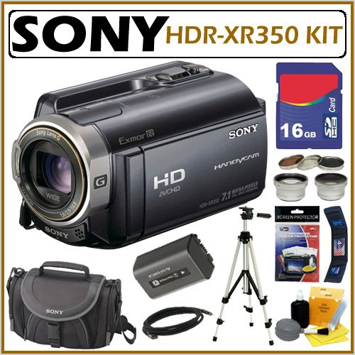 Sony HDR-XR350/V 160GB High Definition HDD Handycam Camcorder with 12x ...