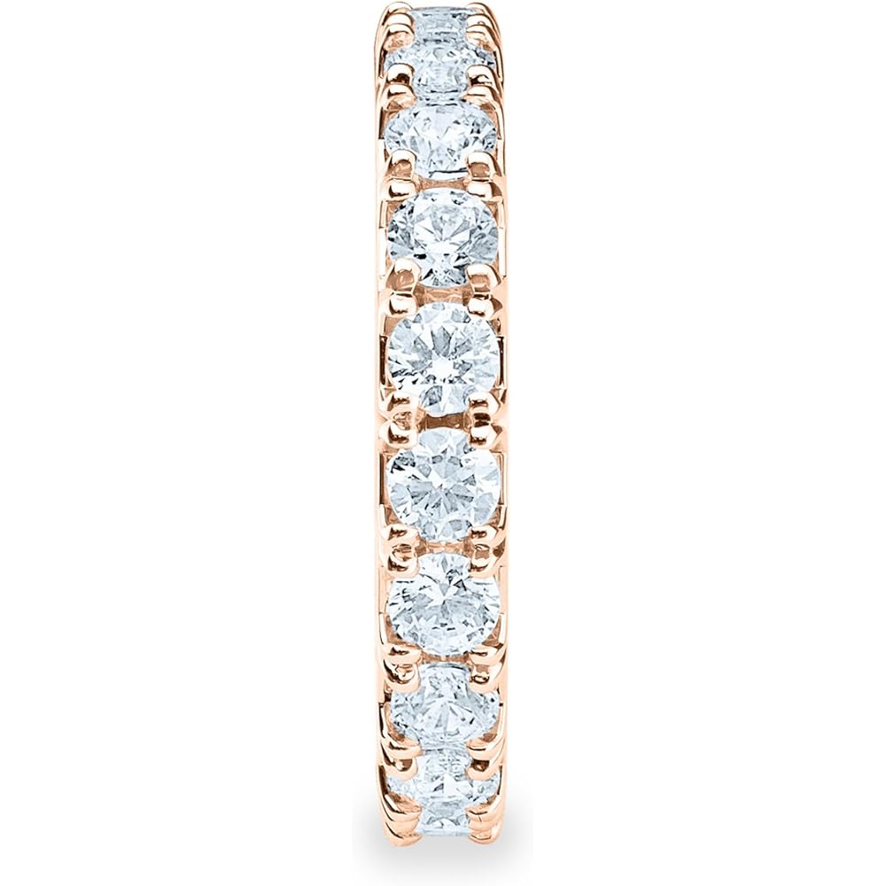 14K Rose Gold 2 cttw Round-Cut Diamond Split Prong Set Eternity Band ...