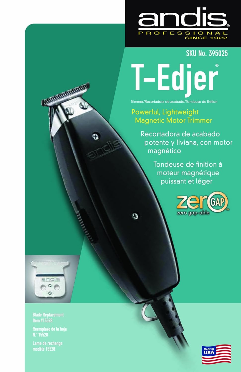 Andis T-Edjer Professional Hair Trimmer and T-Blade (15430) , New, Free ...