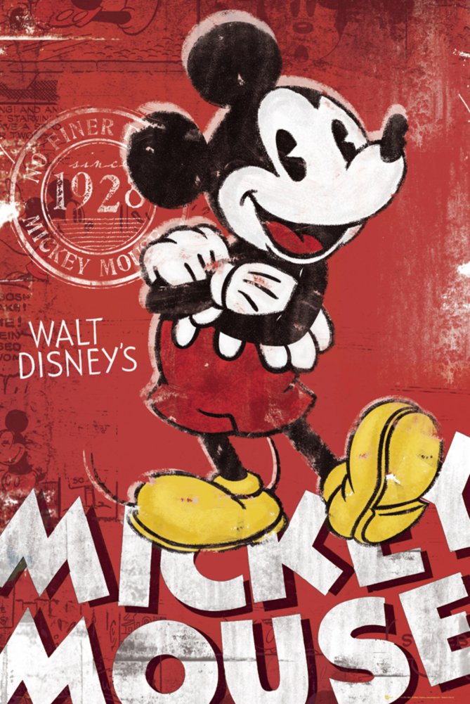 MICKEY MOUSE - Red Poster 24 x 36in