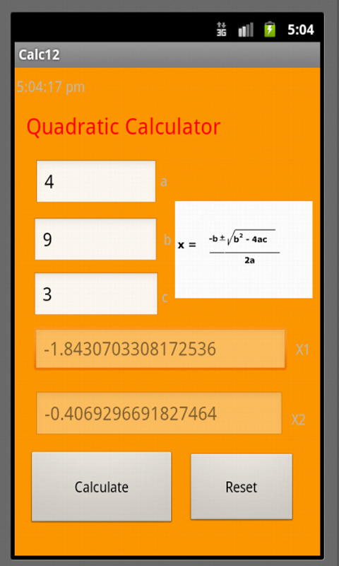 Quadratic Calculator: Amazon.com.au: Appstore for Android