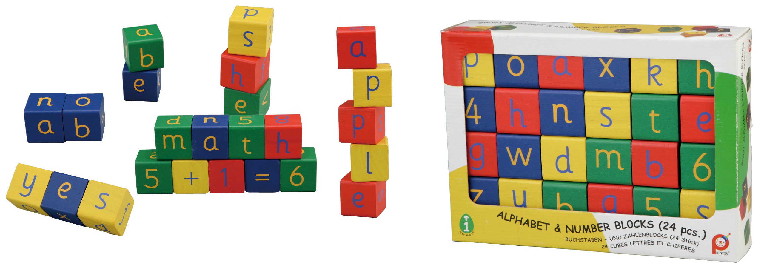 Pintoy Wooden Alphabet & Number Blocks | eBay