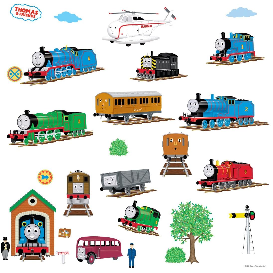 NEW THOMAS & FRIENDS Room Appliques Wall Decor Stickers
