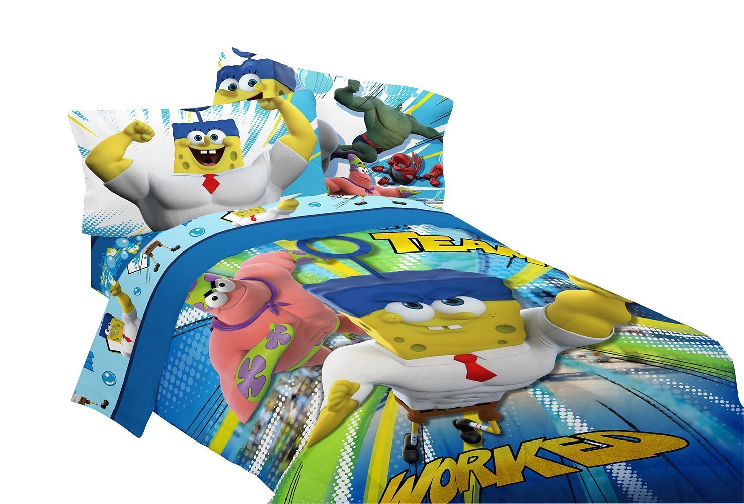 Nickelodeon Spongebob Squarepants Reversible Full Comforter & Sheet Set ...