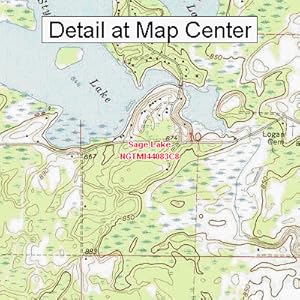 Amazon.com : USGS Topographic Quadrangle Map - Sage Lake, Michigan ...