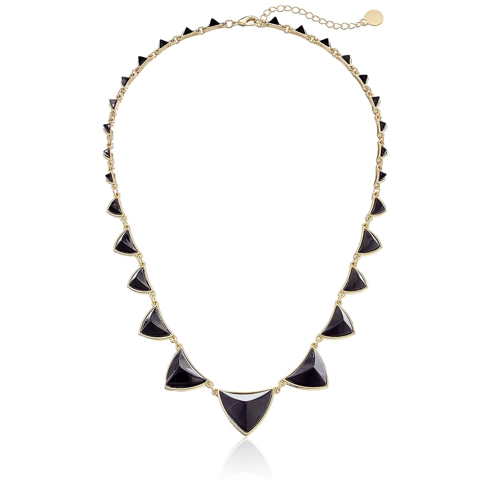 House of Harlow 1960 Pyramid Black Resin Necklace, 21 inches | JewelryOwn