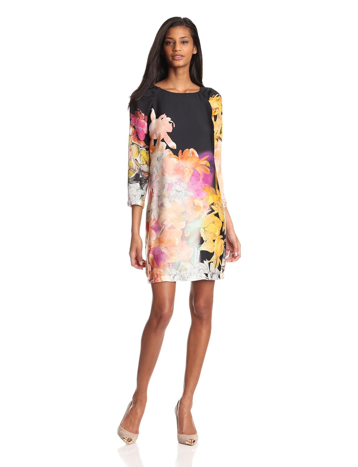 aryn K Women's Shift Print Dress: aryn K Women's Shift Print Dress