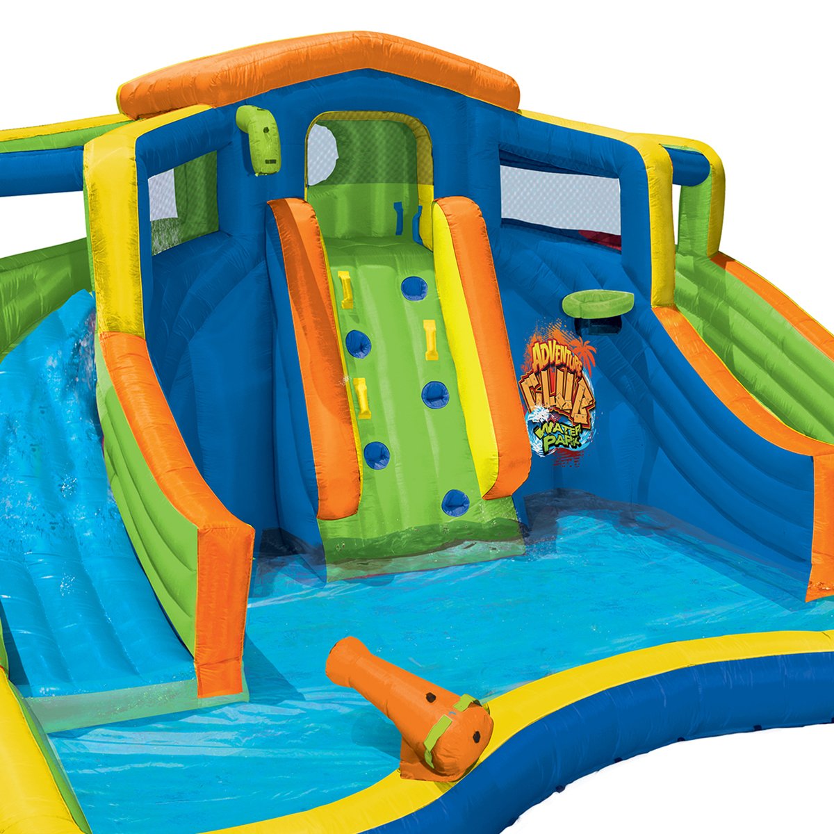 Banzai Inflatable Adventure Club Dual Slide and Pool Backyard Water Park