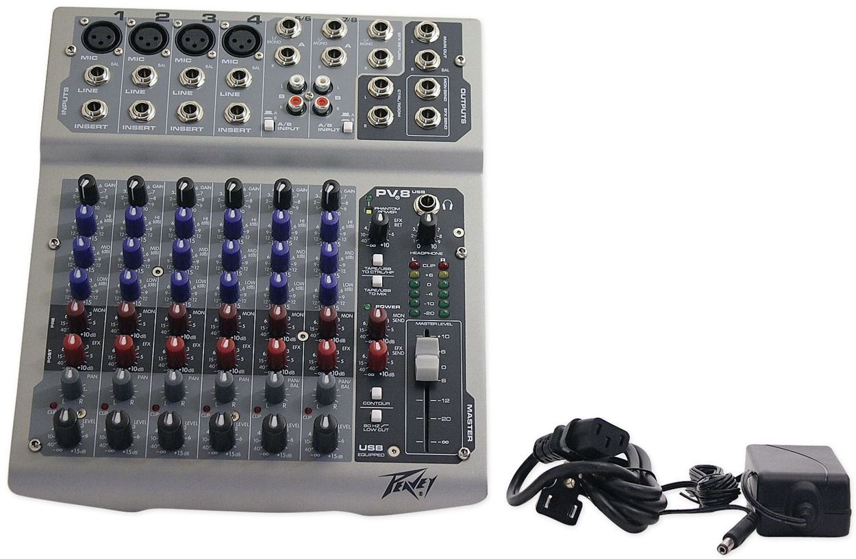 Купить Brand New Peavey Pv 8 USB 8 Channel Pv Series Compact USB Mixer ...