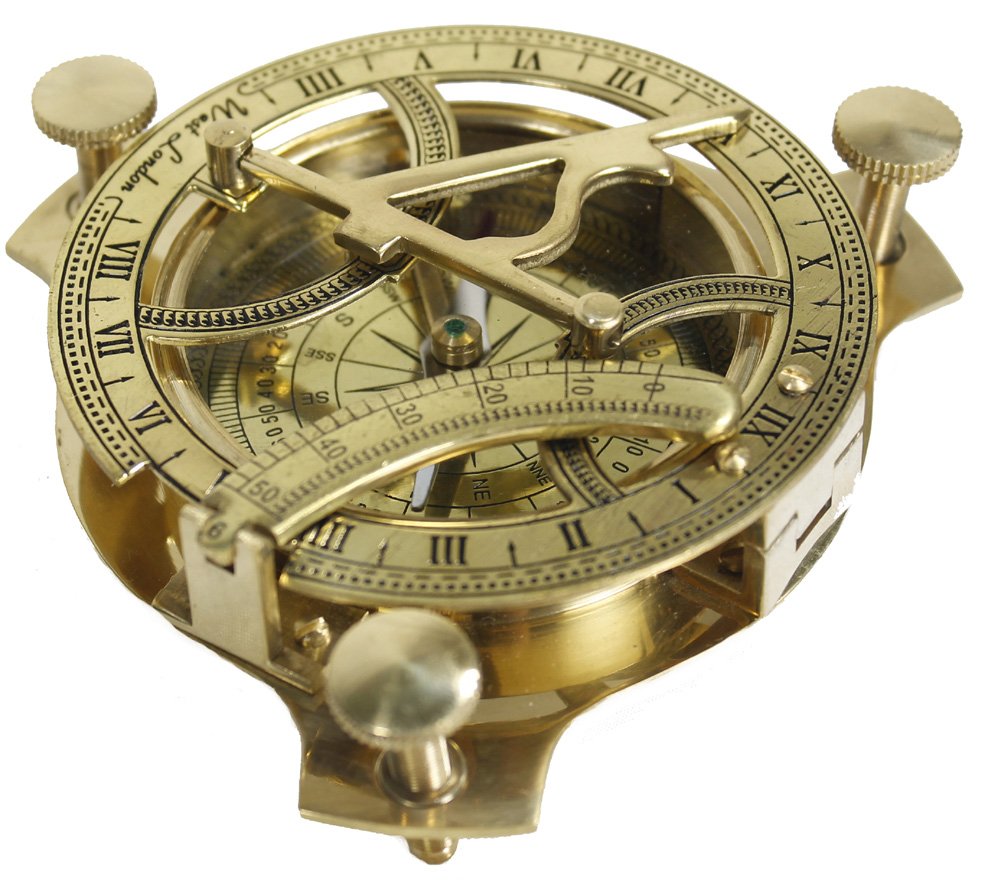 Collections Antiques Nautical 4" Sundial Compass Solid Brass Sun Dial ...
