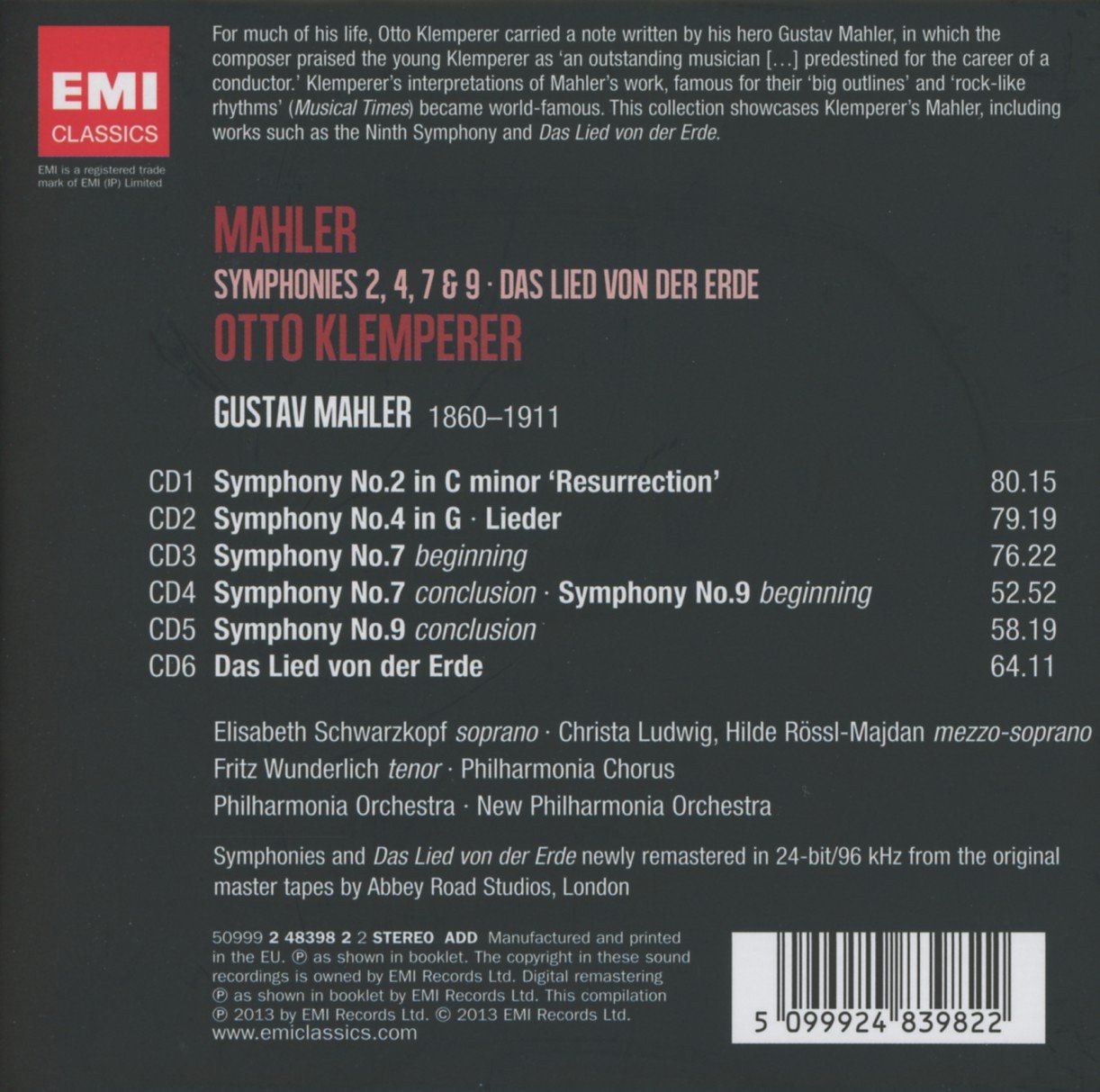 New EMI Mahler / Klemperer box